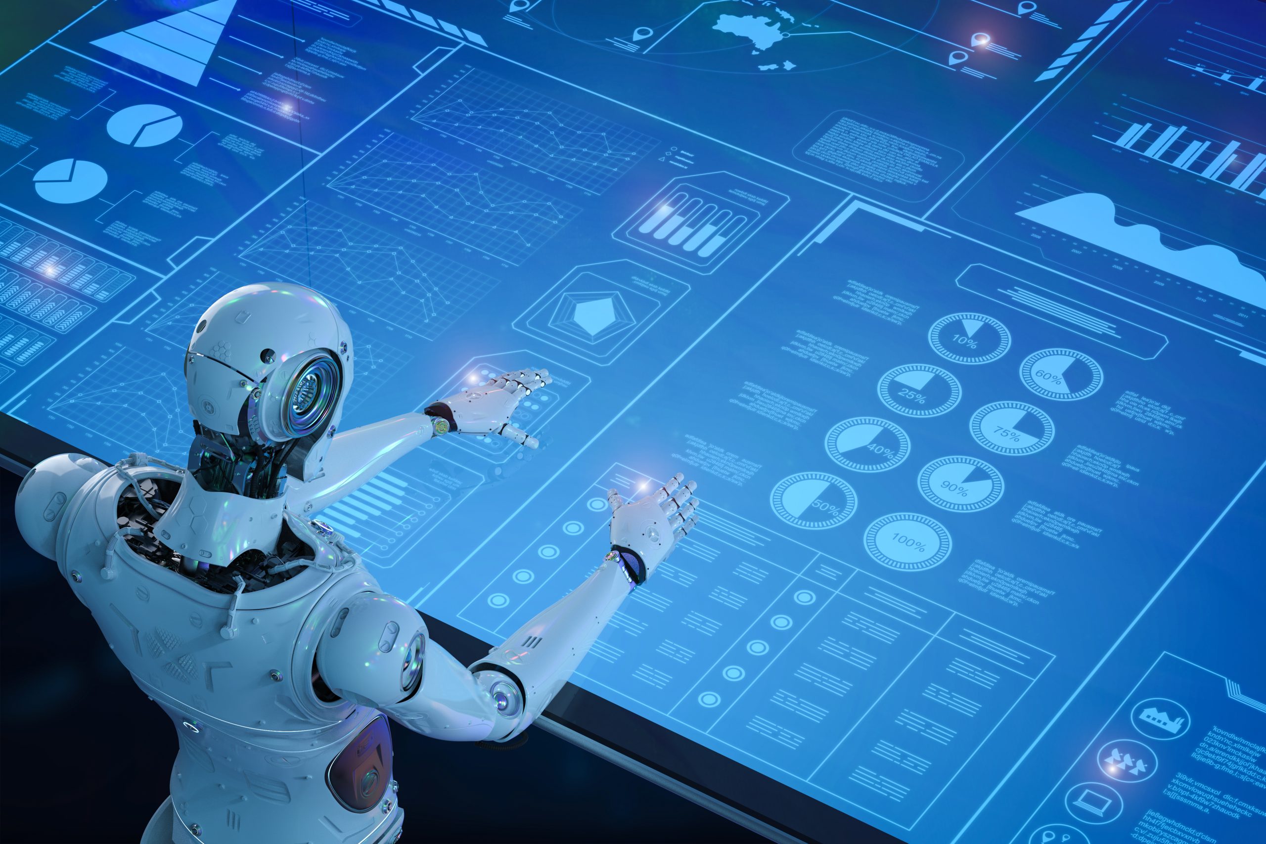 3d,Rendering,Humanoid,Robot,With,Digital,Graphic,Display | Data Driven Knowledgebase